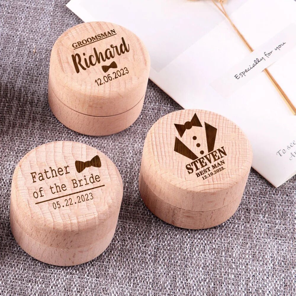 Деревянная коробка для запонок Design 4 with Name