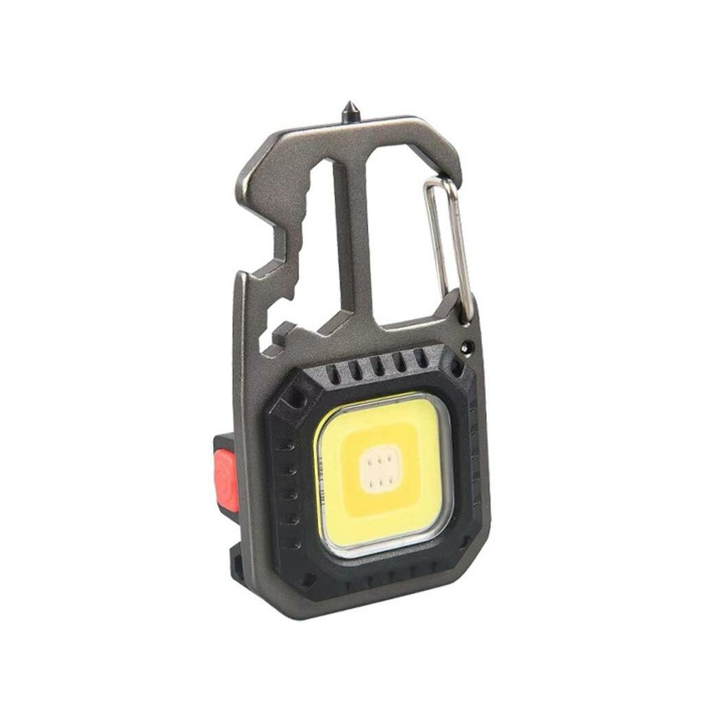 Светодиодный фонарик с карабином из пластика, Черная версия с четырьмя винтами