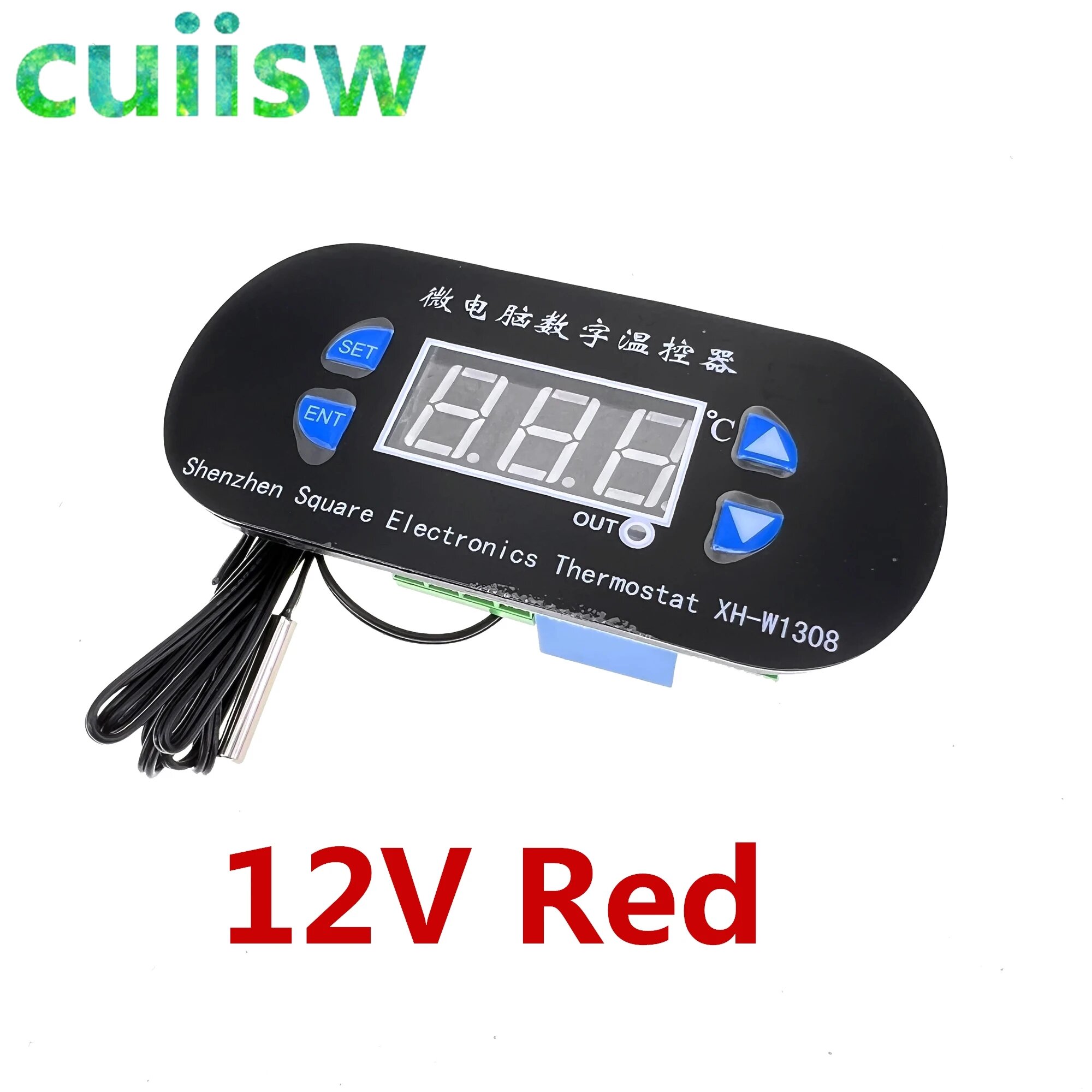 Цифровой терморегулятор OUIO XH-W1308 220В DC 12V Red