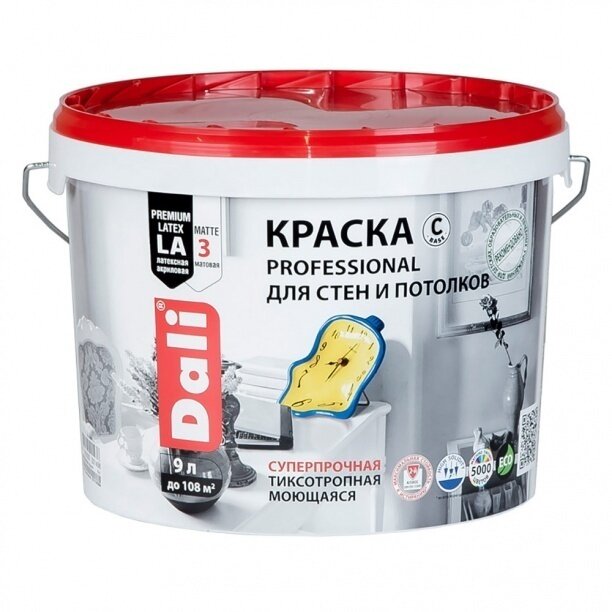Краска моющаяся акриловая Dali Professional база C 9 л