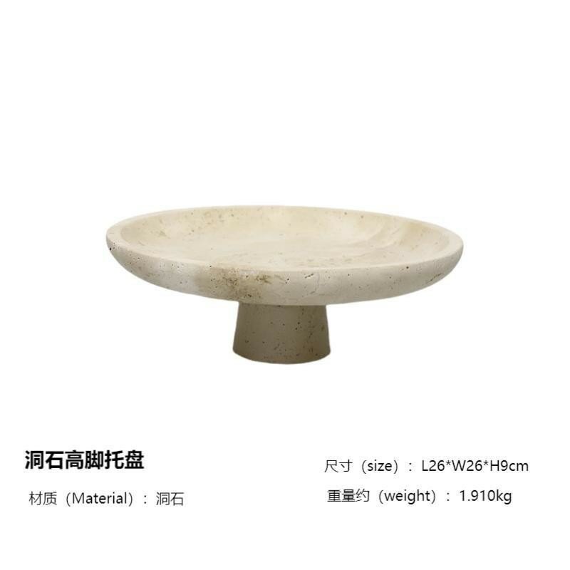 Современный минималистичный геометрический мраморный поднос из травертина для гостиной, столовой, входа, отеля, модельного дома, домашнего декора