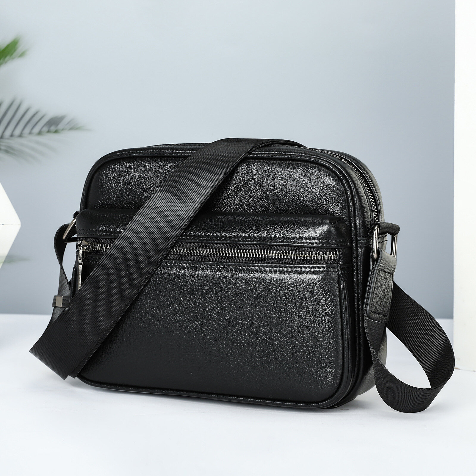 Новая мужская сумка через плечо из натуральной кожи, универсальная и модная сумка через плечо, портативная сумка для занятий спортом на открытом воздухе, маленькая квадратная сумка из коровьей кожи