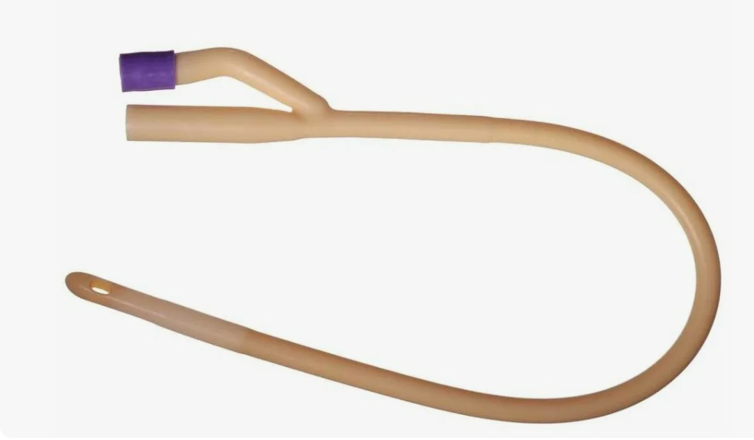 Катетер урологический латексный Фолея двухходовой, стерильный Ch/Fr 22- комплект (2шт/уп), цвет фиолетовый