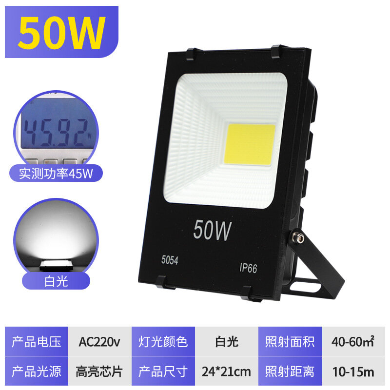 2025 COB квадратный прожектор LED для улицы, водонепроницаемый, мощный прожектор, проекционный свет, рекламный свет для туннелей