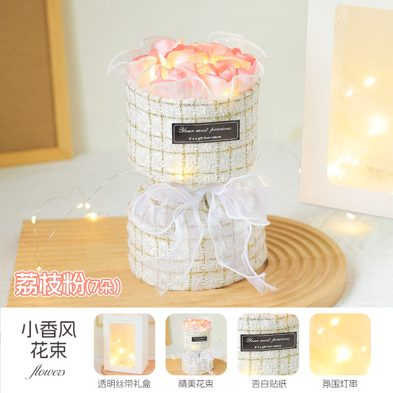 Подарки на Рождество и День святого Валентина, небольшой ароматный букет новых интернет-знаменитостей, готовое мыло, розы, подарки на день рождения для девочек