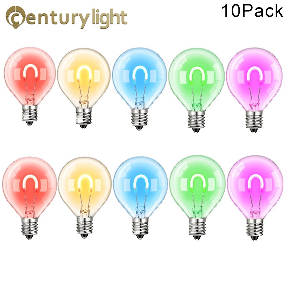 RGB Светодиодная шаровая лампа G40 1Вт E12 220В 10pcs mix color bulb