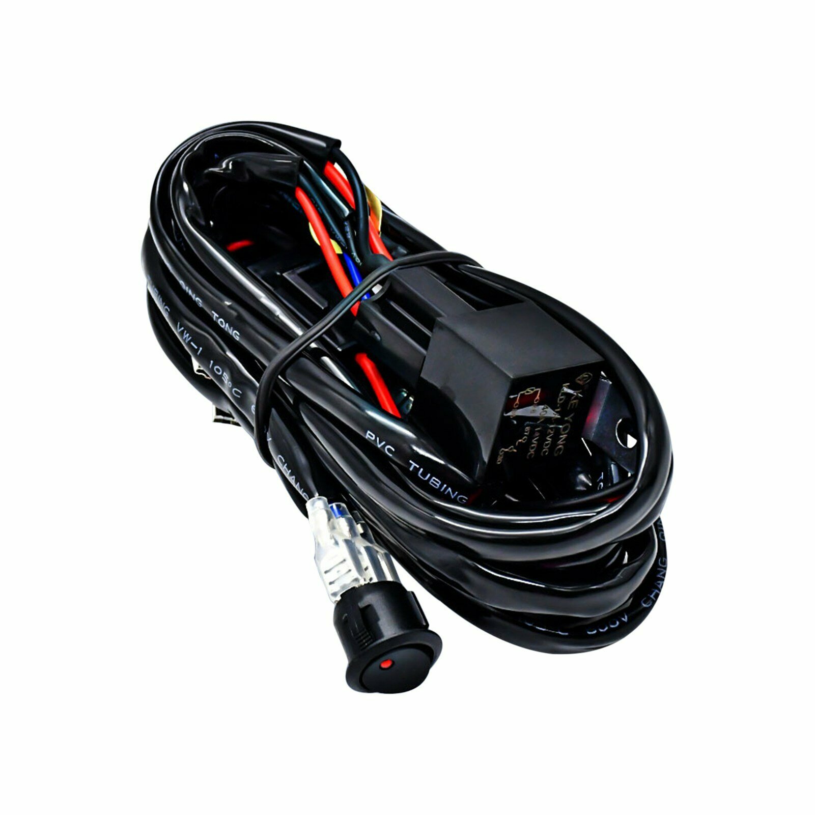 Комплект жгута проводов для светодиодной балки, 300 Вт, 2 провода, 16 AWG, универсальный, работает с реле 12 В 40 А, выключатель питания для внедорожных транспортных средств