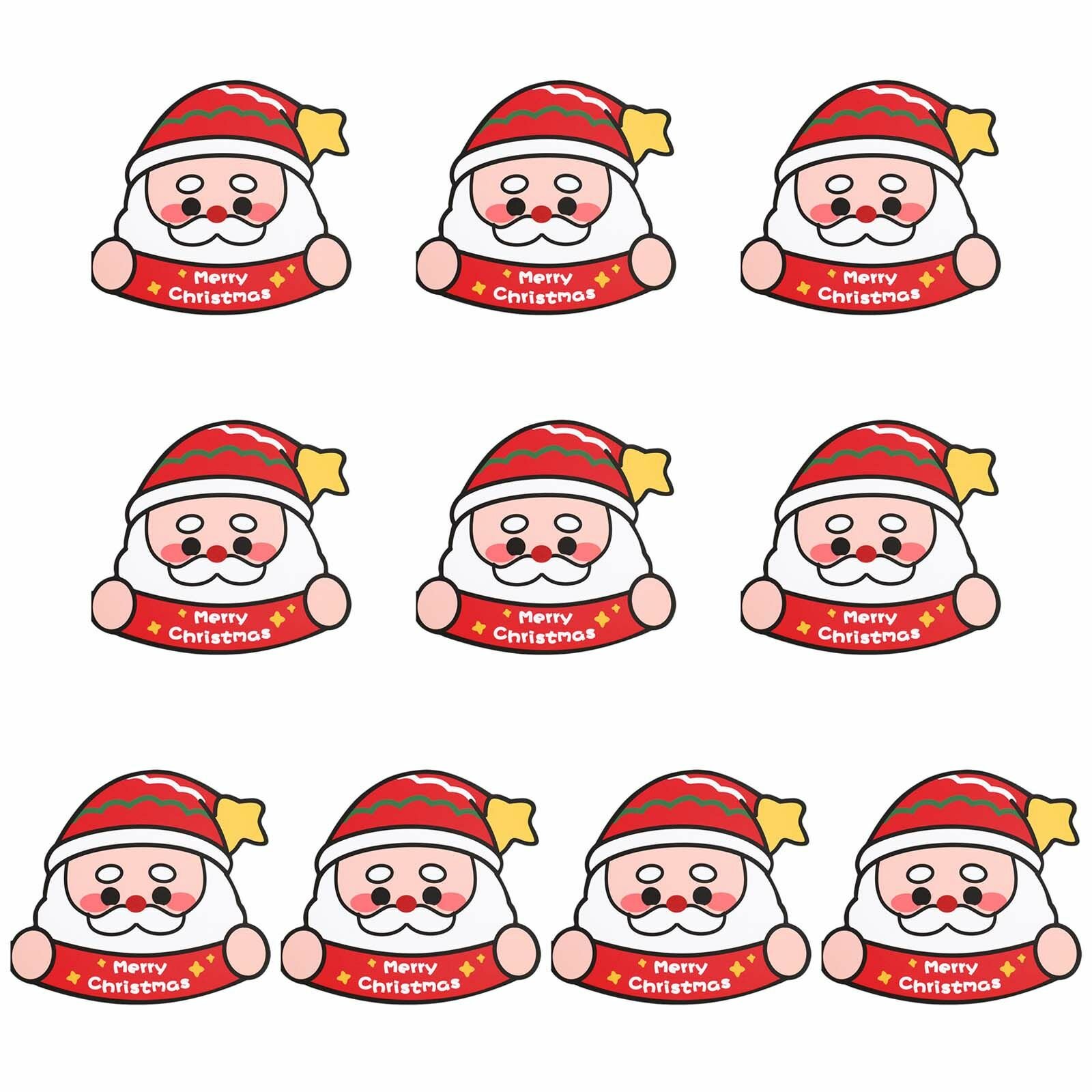 1 упаковка из 10 листов, Рождественские поздравительные открытки специальной формы-Санта Клаус Б