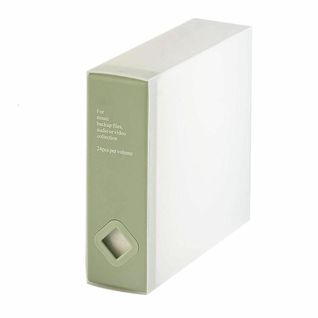 Портативная коробка для 24 CD с защитой от пыли для домашнего декора, Зеленый