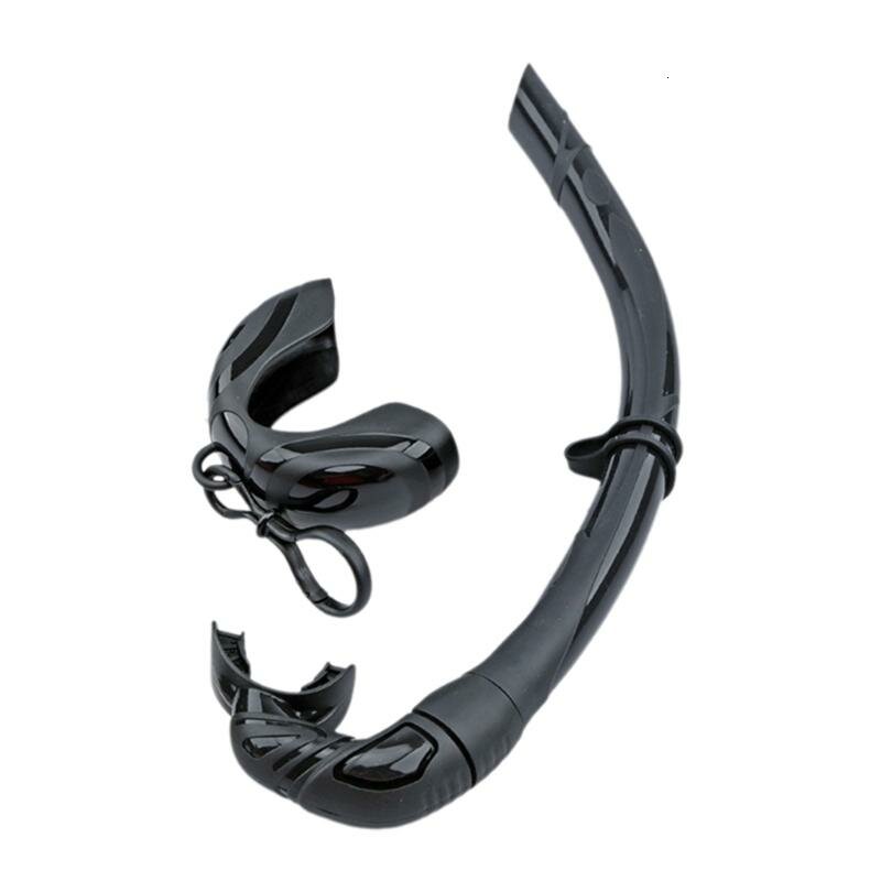 Силиконовая трубка для снорклинга с креплением, Черный