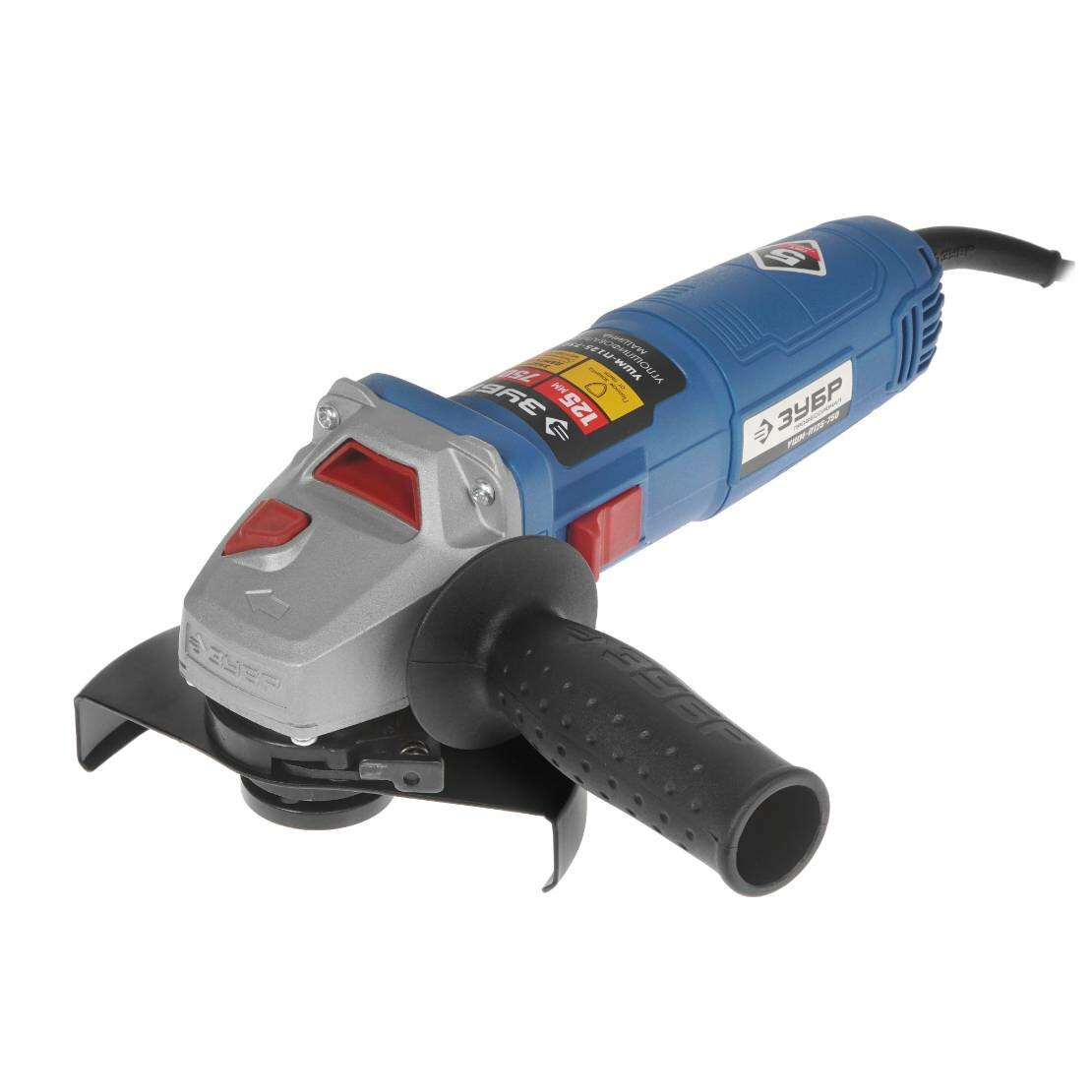 Шлифмашина угловая Зубр УШМ-П125-750, диск 125 мм, 750 Вт, 11 000 об/мин, посадочный диаметр 22.2 мм, M14, синий