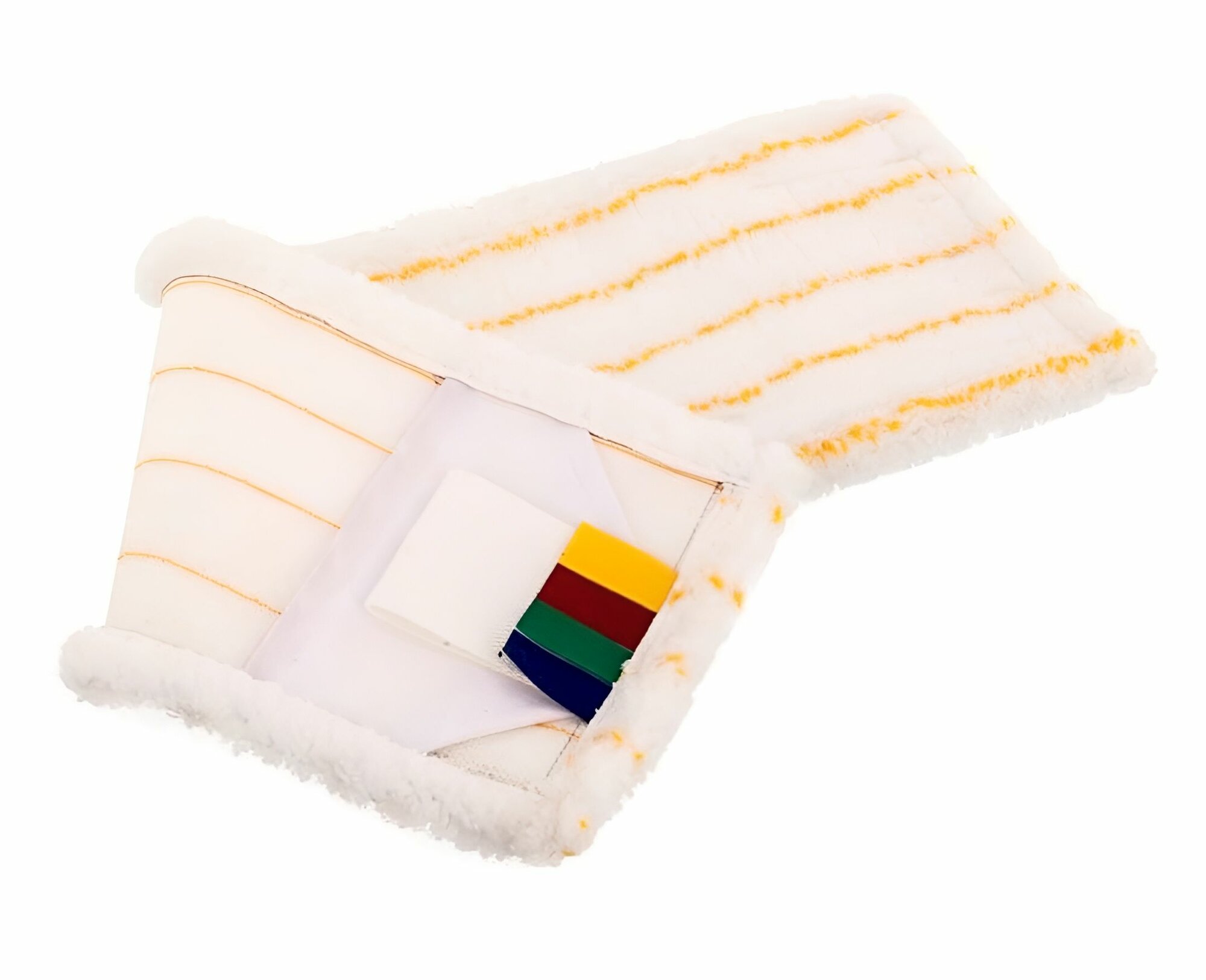 Моп насадка микрофибра плоский с жёлтыми полосками, 40х13 см