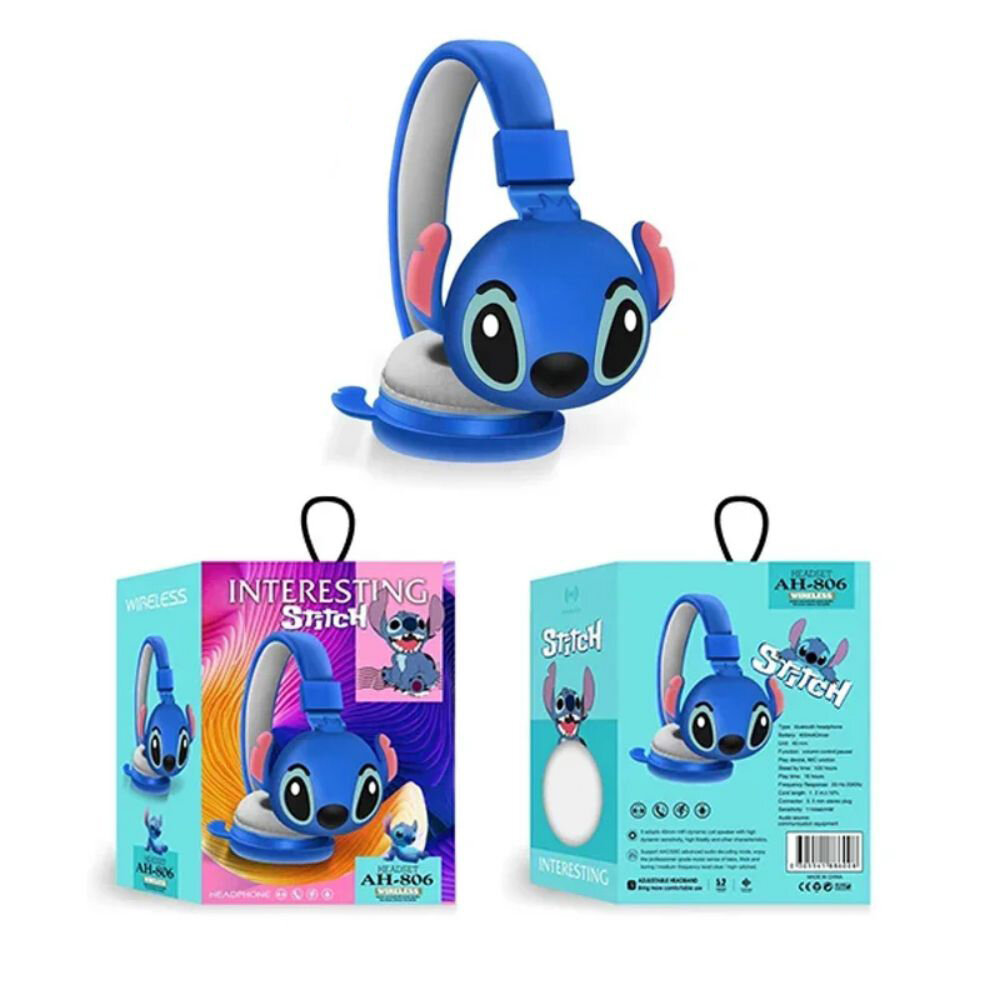 Новые беспроводные Bluetooth-наушники Stitch AH-806, Hi-Fi стереозвук, складные наушники с микрофоном, аниме-мультфильм, детский подарок