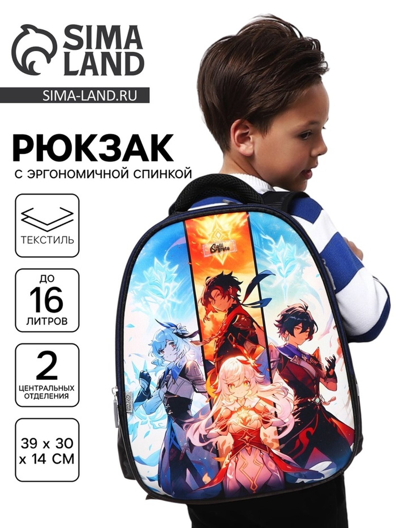 Рюкзак Calligrata «Мир аниме», каркасный, эргономичная спинка