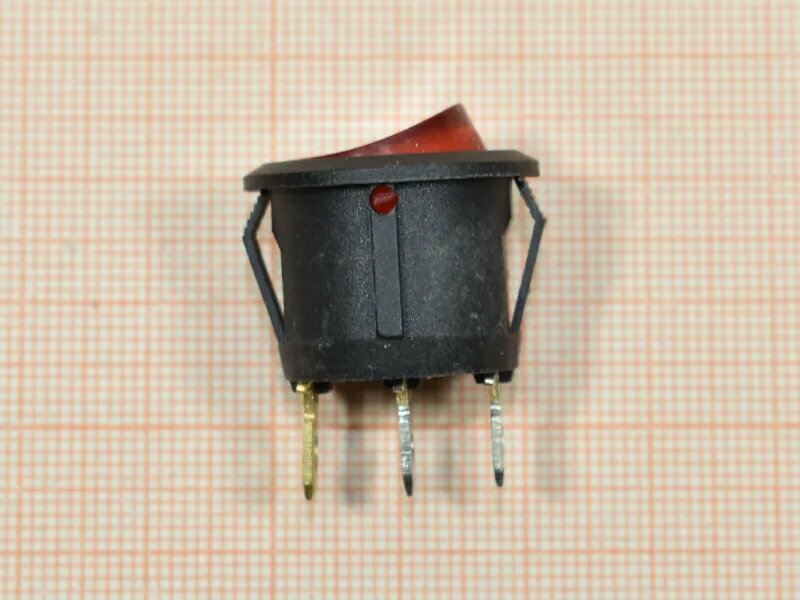 Выключатель круглый с индикатором, 250 В, 10А