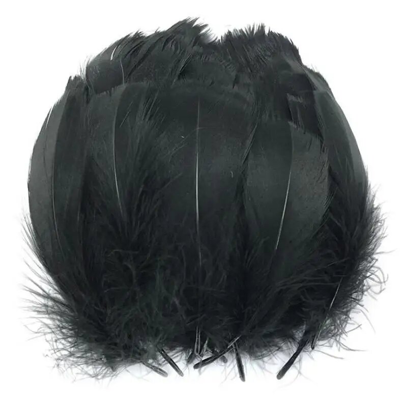Гусиные перья 8-12 см 100 шт Черный, black