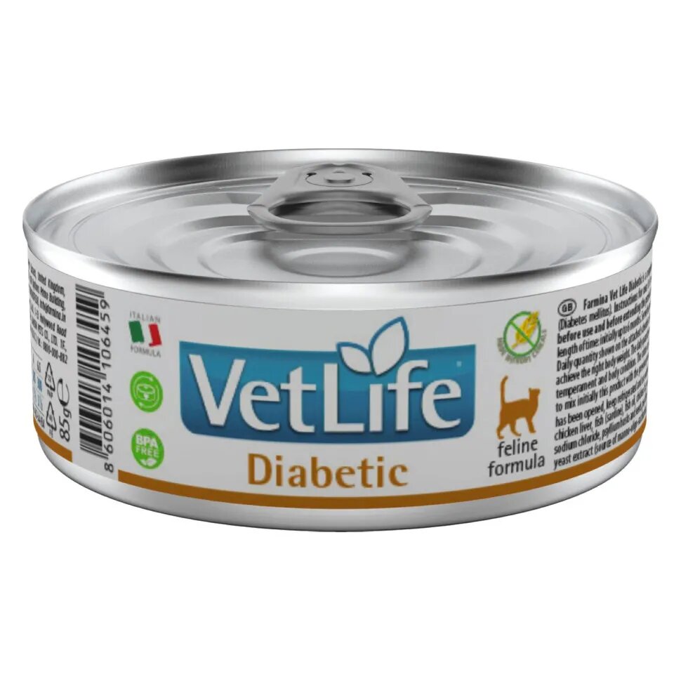 Влажный корм Farmina Vet Life Diabetic для кошек при диабете, 85 г