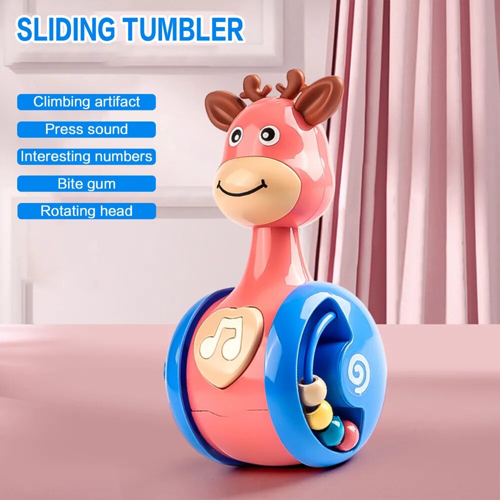 Игрушка-неваляшка в форме динозавра для младенцев с пищащим звуком, развивающая игрушка для детей