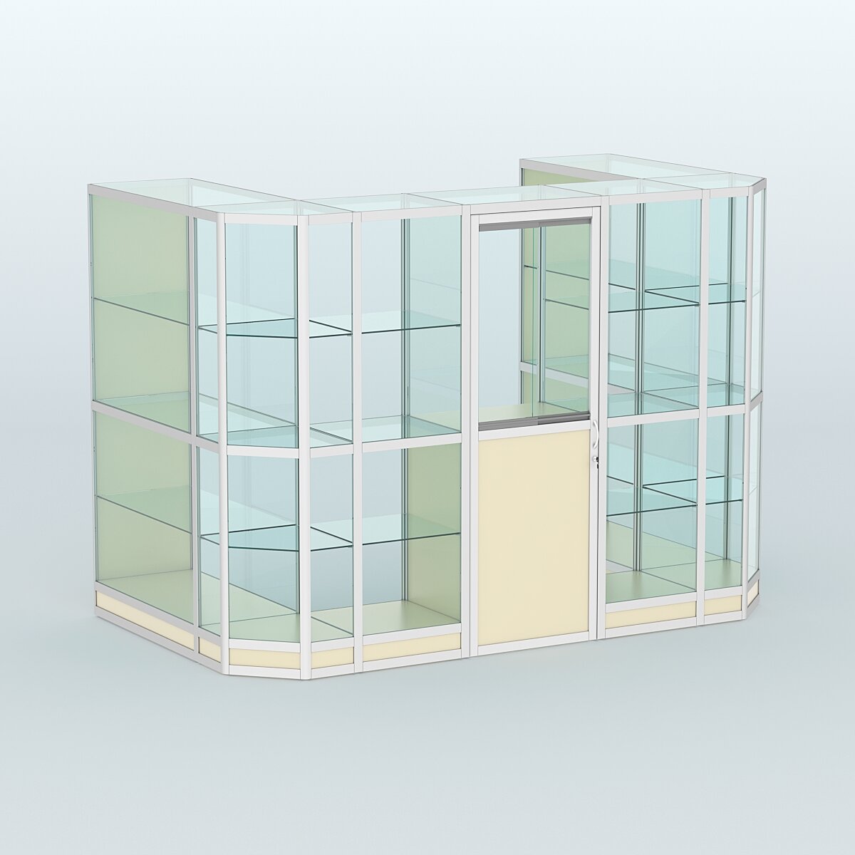 Павильон из профиля пристенный №6г (4,05 кв. м), Крем Вайс