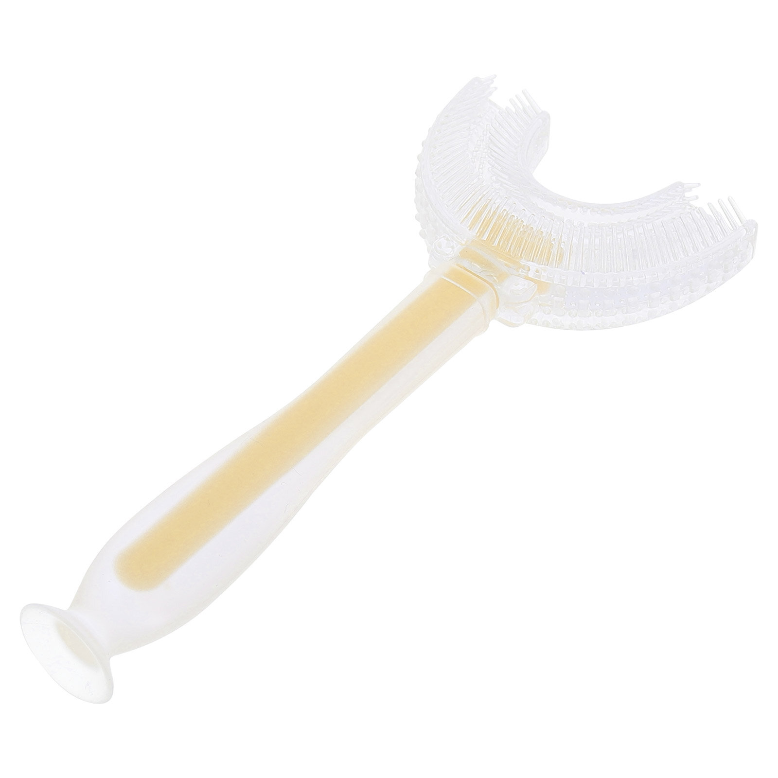 U-образная зубная щетка для младенцев, силиконовая зубная щетка, детская U-образная зубная щетка (961-5 см, маленькая U-образная щетка - желтая)