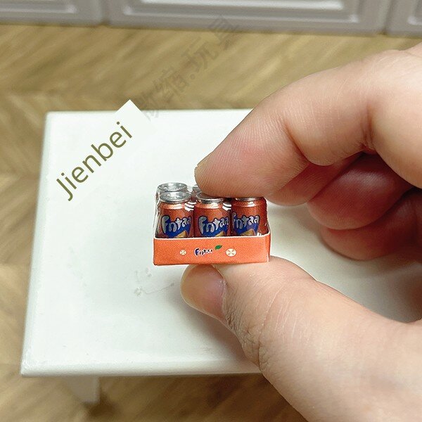 Миниатюрные модели алюминиевых банок Фанта, набор из 6 штук для кукольного домика и мини-игр с едой