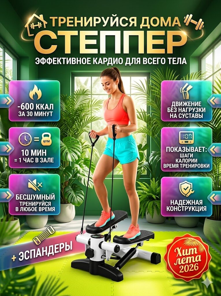 Степпер тренажер для дома 150кг тренажер для похудения для ходьбы