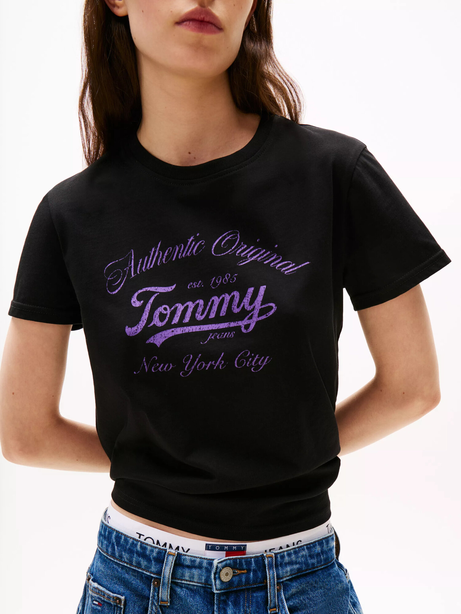 Футболка Tommy Jeans, размер XS, черный — фото 1