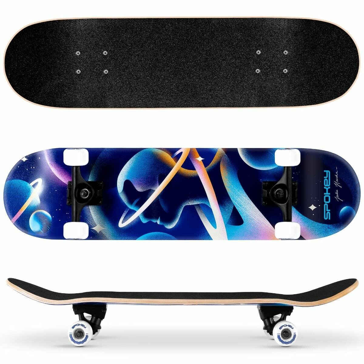 DECATHLON скейтборд DECATHLON Astro, черно-синий, 100 кг