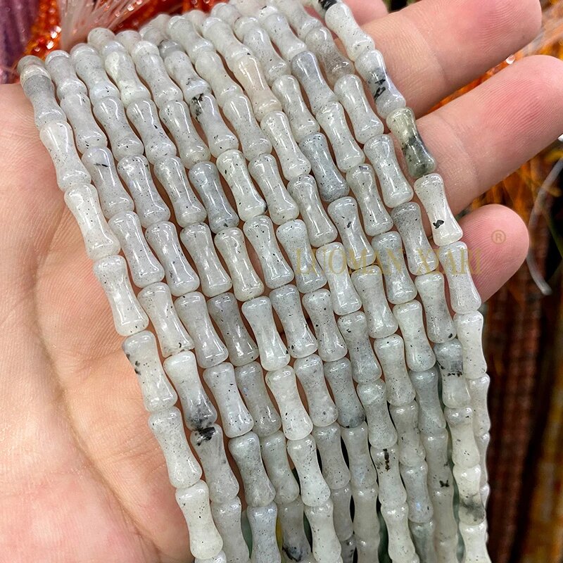 LUOMAN XIARI Бусины из бамбука и камня 5x12 мм, 6x9 мм Белый, 5x12mm 29-30pcs, Labradorite