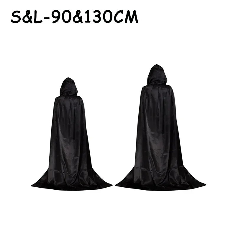 Черный плащ ведьмы Черный, S-L-2PCS