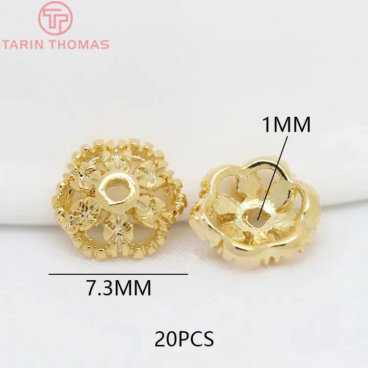 Латунные бусины-снежинки TARIN THOMAS 7,5 мм золотистого цвета Желтый, 3220-7.3MM 20PCS