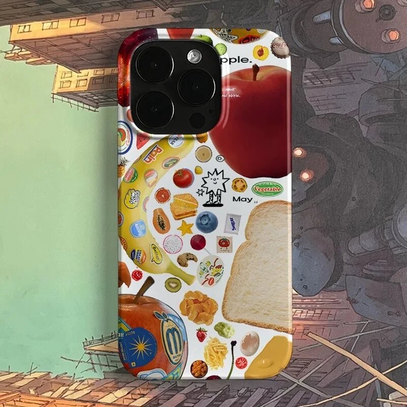 Чехол Lmmcjj с фруктовым принтом (банан, яблоко) для iPhone 17 Air, 16e, 15, 13 iPhone17 Про Макс