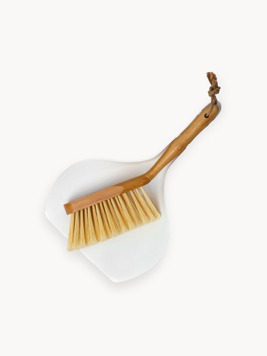 Щётка с совком Raccoon Meli, бамбуковая ручка, совок 33,5×21,5×5,5 см, щётка 30×4 см, ворс 6 см