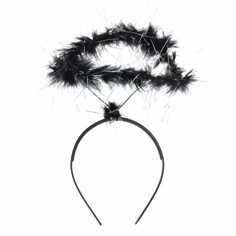 Детский ободок с перьями ангела, Черный