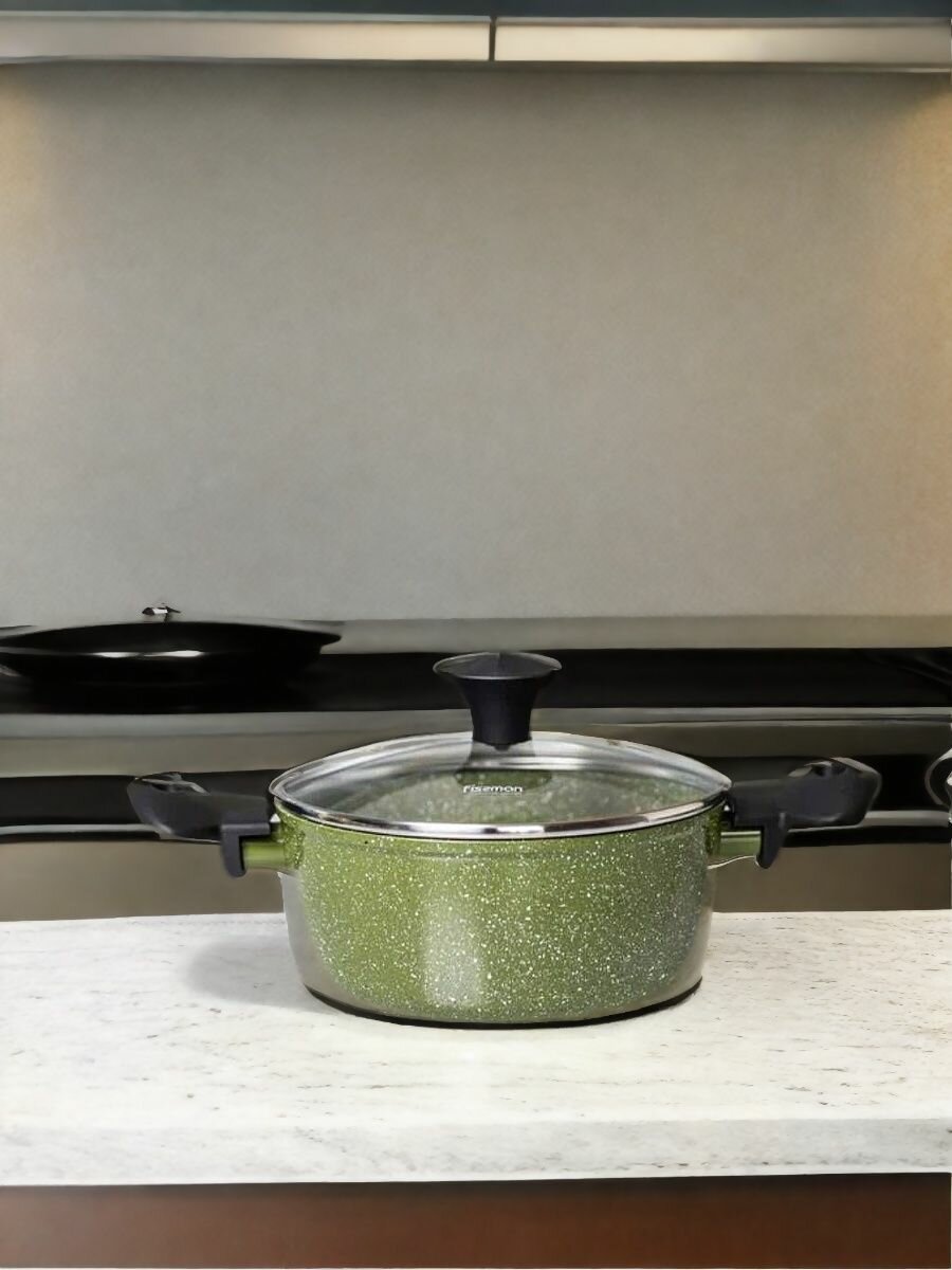 Кастрюля с антипригарным покрытием Jenny 4,15 л с крышкой для индукционной плиты