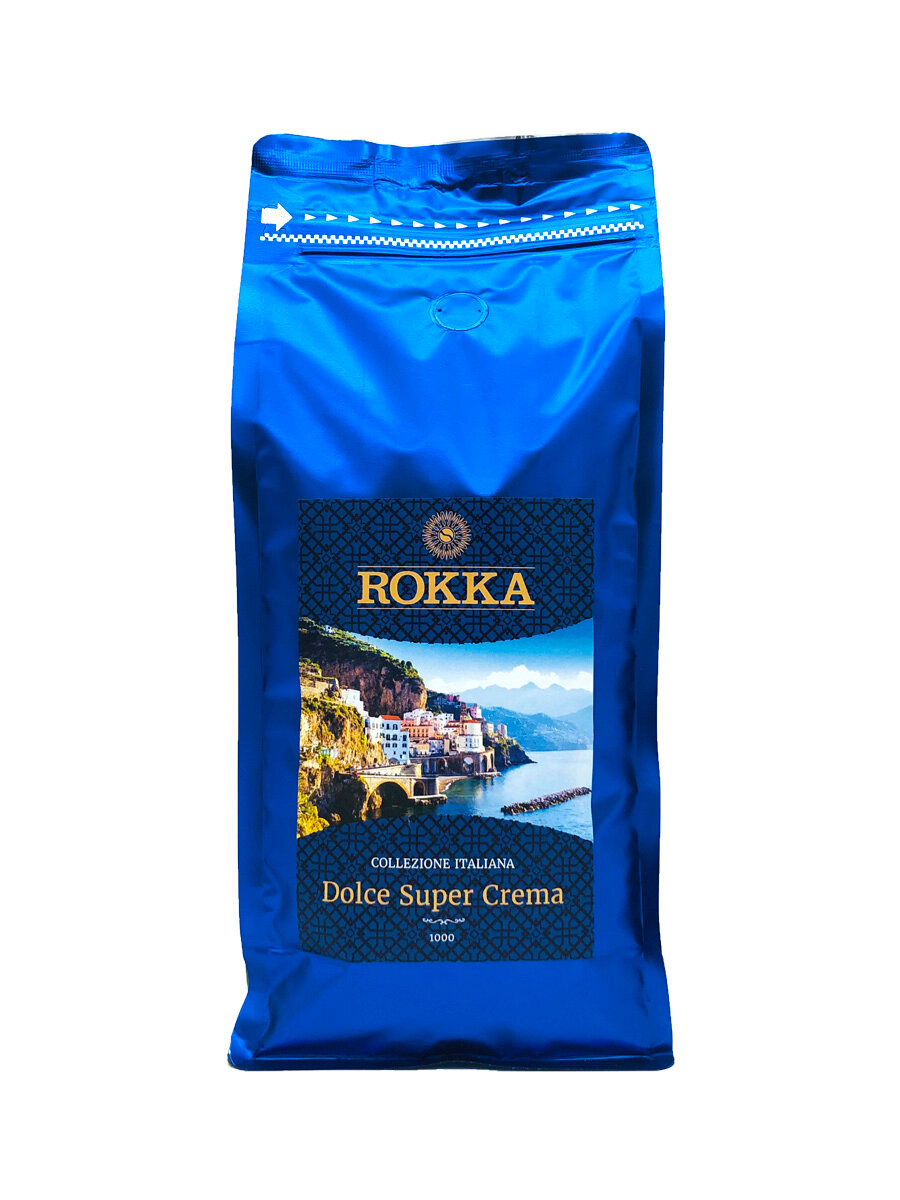 Кофе в зернах Rokka "Dolce Super Crema", 100% арабика и робуста, средняя обжарка, 1 кг