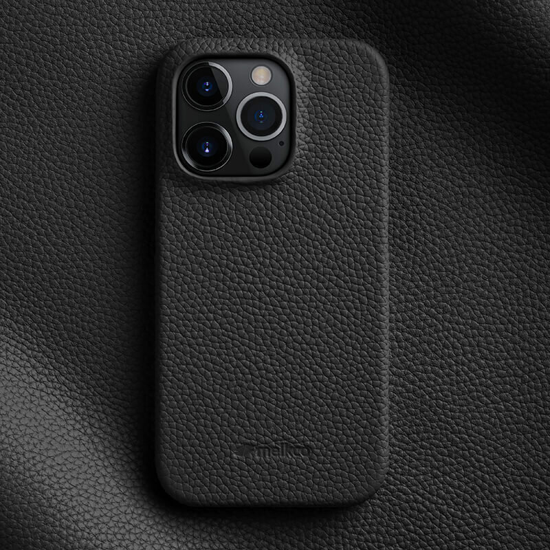 Чехол Melkco, для iPhone 15 Pro, кожаный, черныйкожаный, черный