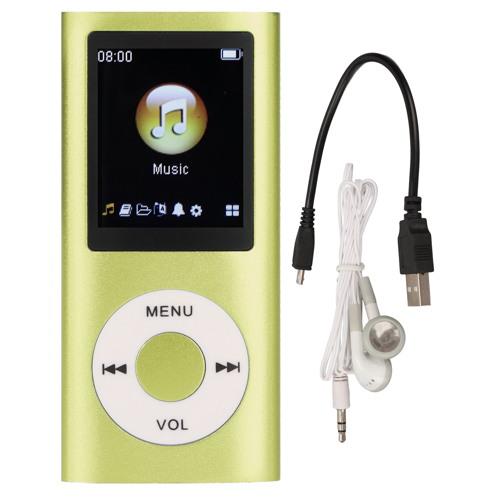 MP3 Player Stylish Multifunctional Lossless Sound Slim 1.8 Inch LCD Screen Portable Music