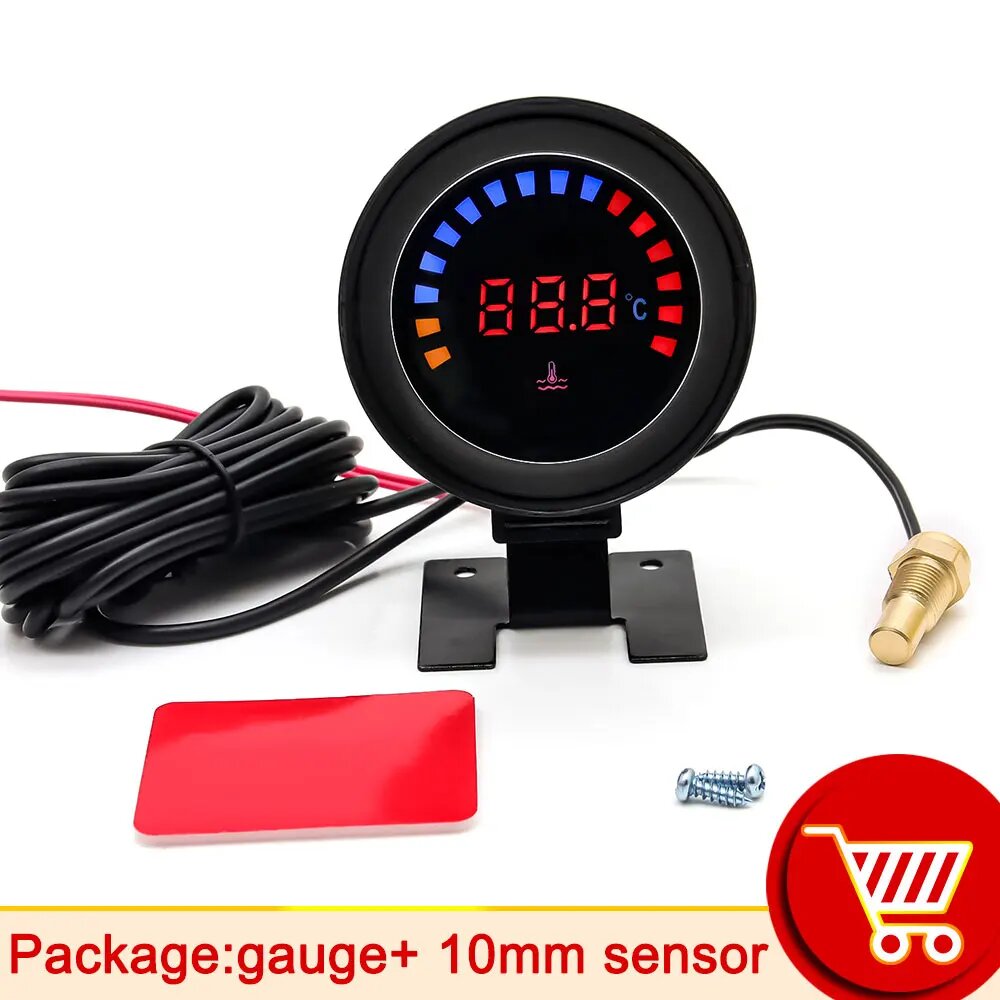 Датчик температуры воды с ЖК-дисплеем, 10 мм, для мотоцикла, грузовика, only gauge