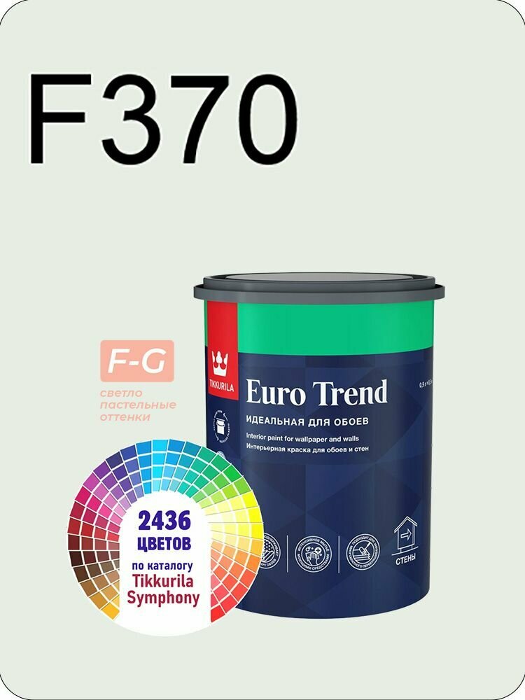 Краска для обоев Tikkurila Euro Trend 0,9л. светло-пастельные оттенки F370