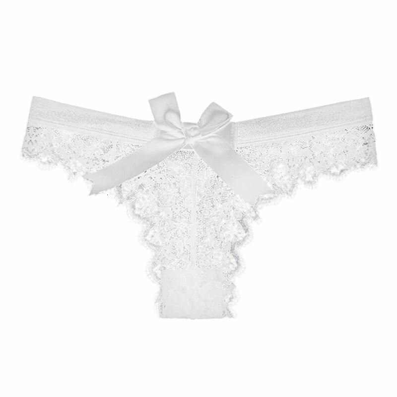 Женские стринги с бантом, Белый - M