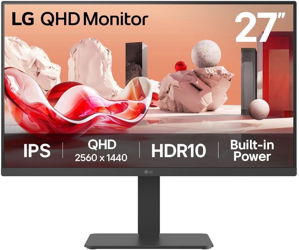 Монитор LG 27" 27BA45QB-B черный IPS LED 16:9 HDMI M/M матовая HAS Piv 1000:1 350cd 178гр/178гр 2560x1440 75Hz DP 2K 8.1кг