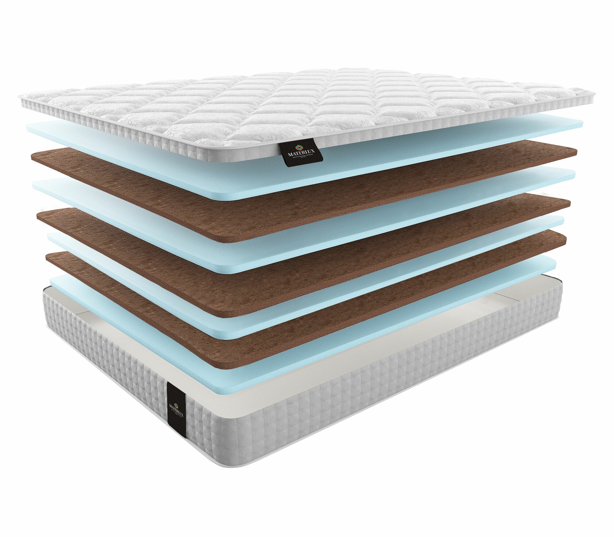 Матрас Materlux Dolce 210х200 серии New Elite высота 22 см анатомический жесткий кокосовый Беспружинный