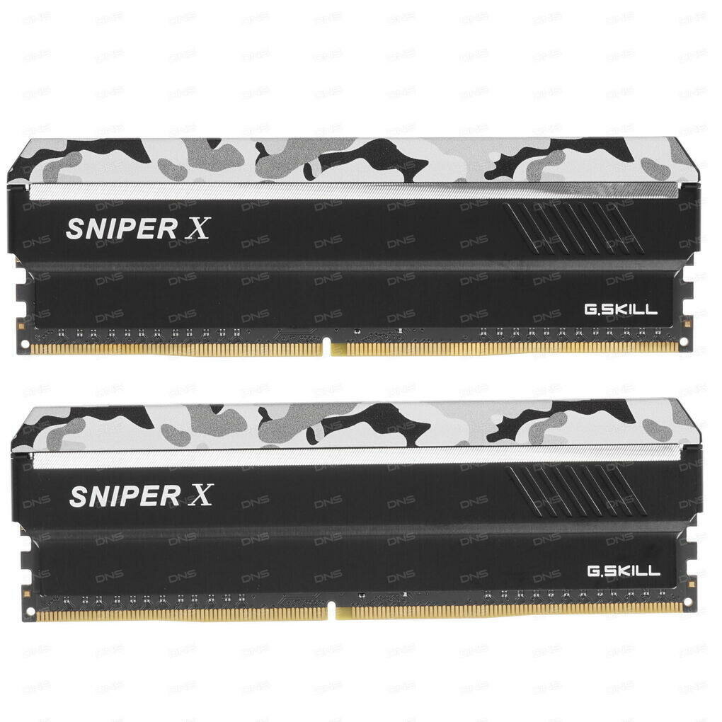 Оперативная память G.Skill SNIPER X (F4-3200C16D-16GSXWB) DIMM DDR4 16ГБ - DDR4, 8ГБх2 шт, 3200 МГц, 16-18-18-38