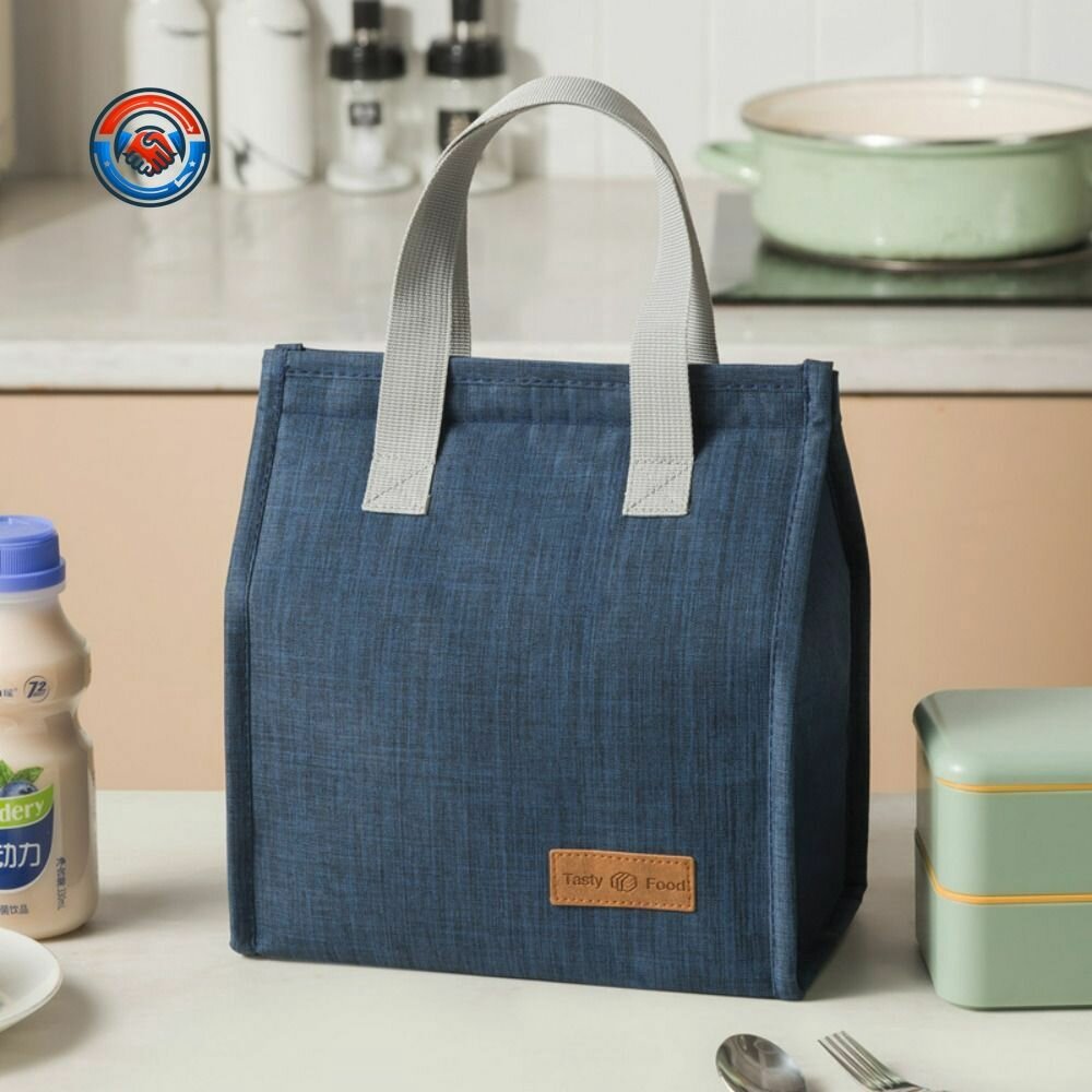 Сумка для ланча и обедов термоизолированная, компактная ланч-бокс сумка на молнии, универсальный черный/серый/синий/бордо/розовый, для работы и пикника