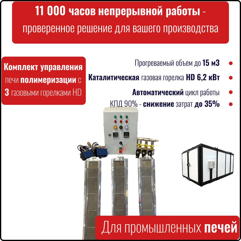 Комплект управления печи полимеризации на 3 газовые горелки HD 162