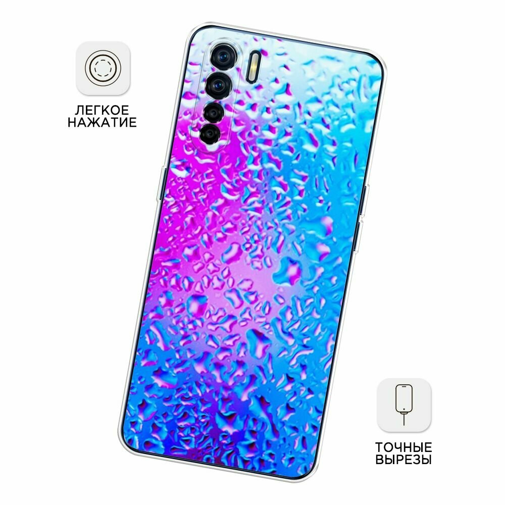 Чехол на Oppo A91/Reno 3 / Оппо A91/Рено 3 с принтом "Капли на стекле" — фото 1
