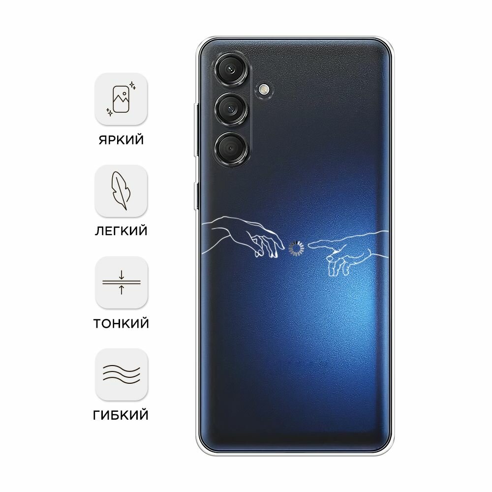 Чехол на Samsung Galaxy M55 / Самсунг M55 с принтом "Загрузка творения", прозрачный — фото 1
