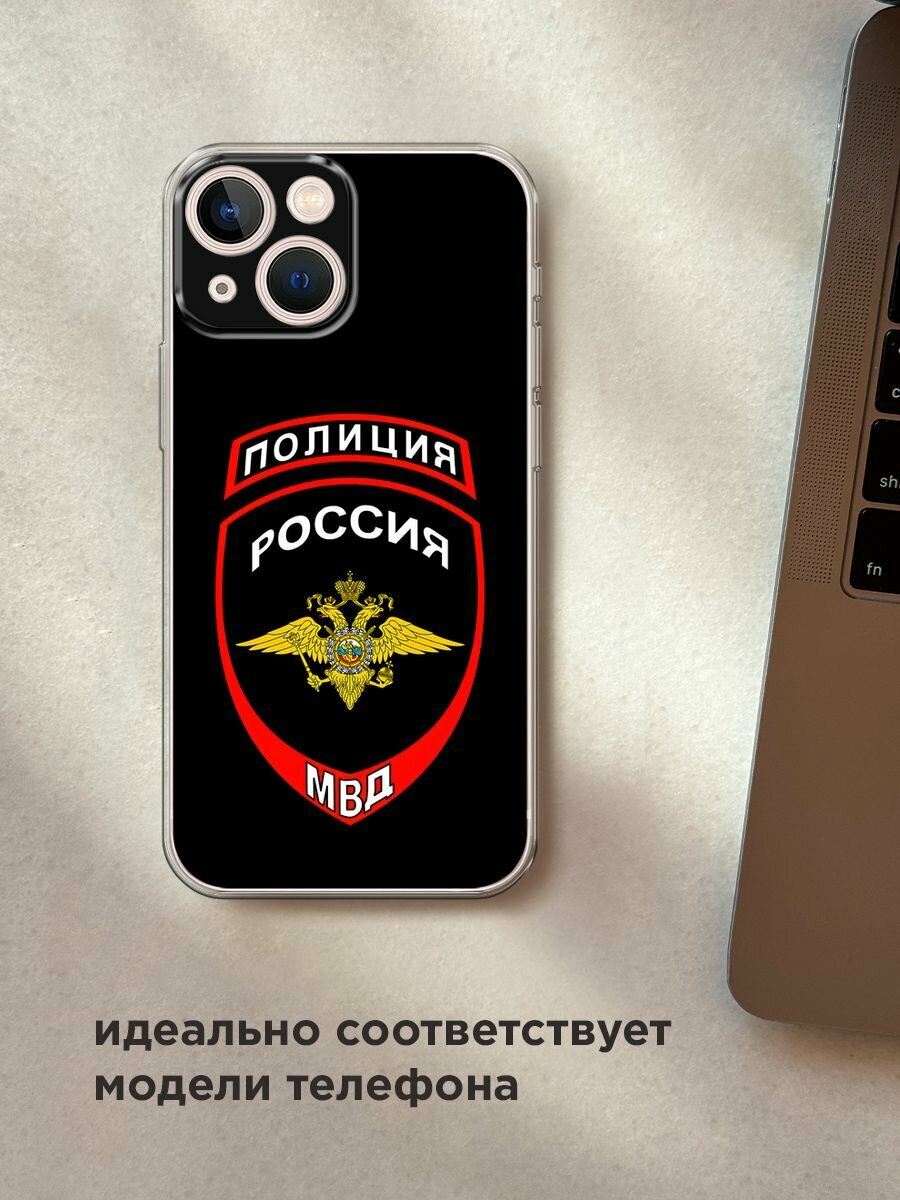 Чехол на Apple iPhone 13 mini / Айфон 13 мини с принтом "Эмблема Полиции" — фото 1