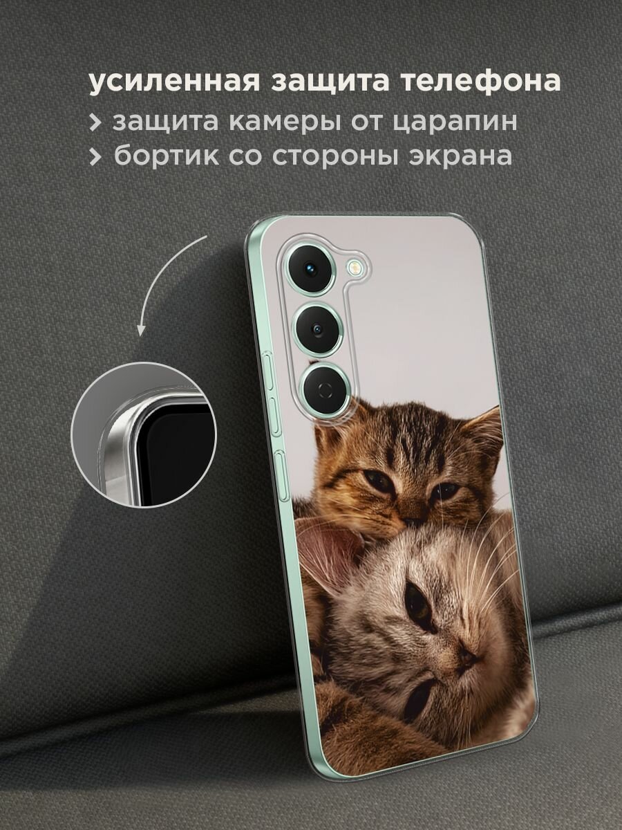Чехол на Tecno Spark 40 Pro / Текно Спарк 40 Про с принтом "Нежные котята - 14 февраля" — фото 1